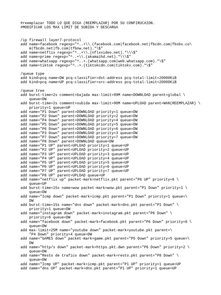 QoS para Mikrotik | PDF