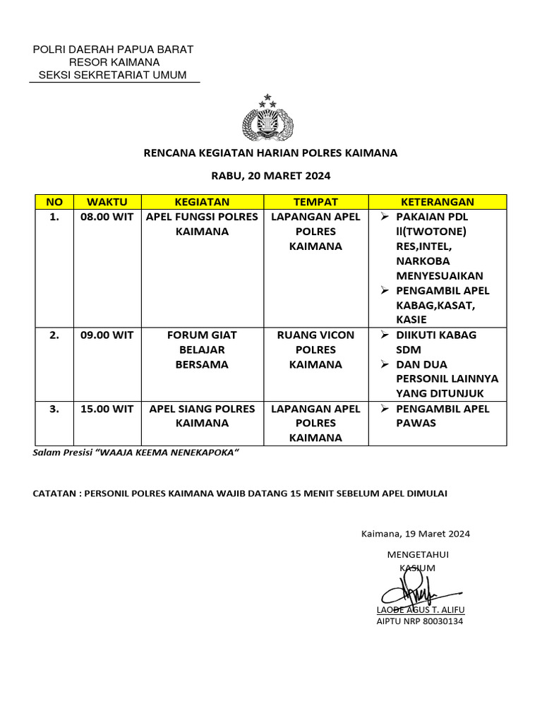 Rengiat 20 Maret 2024 | PDF