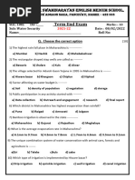 Std 10 Water Security Project Guide | PDF