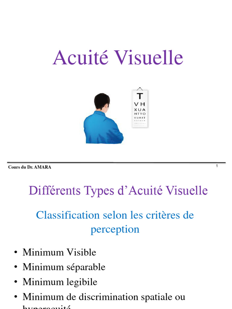 Acuité Visuelle : Types et Tests | PDF | Acuité visuelle | Sens ...