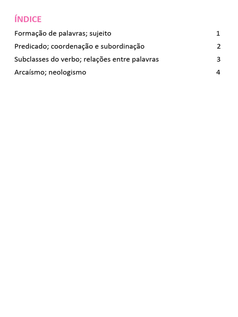 Gramatica Portugues Pdf Assunto Gramática Palavra