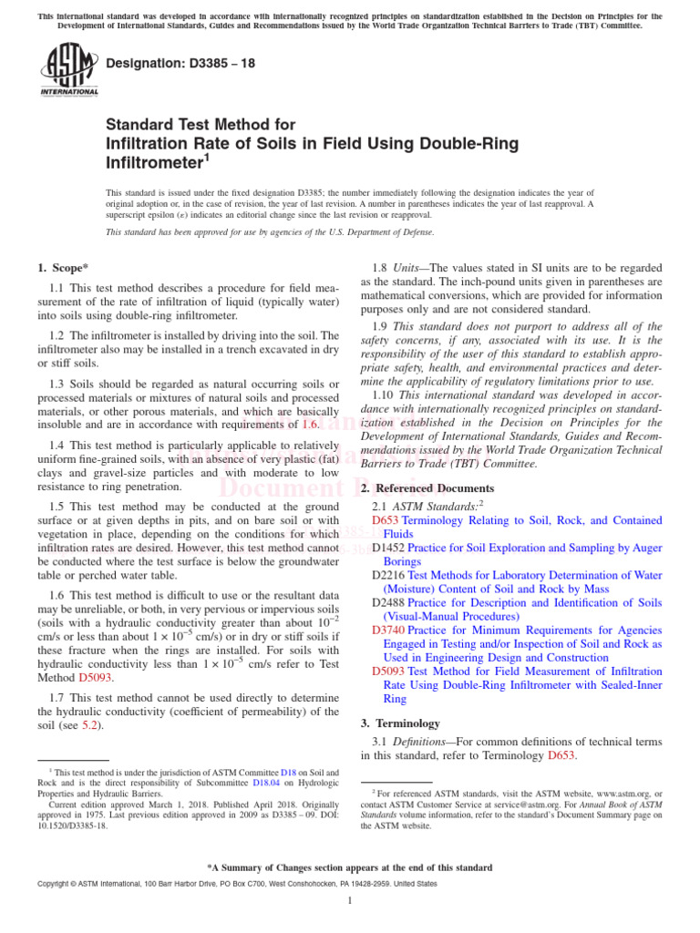 Astm D3385 18 | PDF | Liquids | Soil