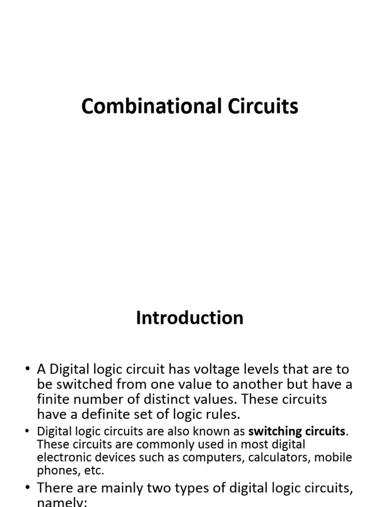 Combinational | PDF | Logic Gate | Electronic Circuits
