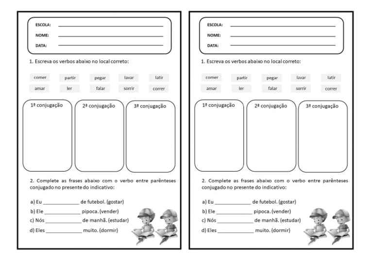 1 Verbos De 1ª 2ª E 3ª Conjugações Pdf