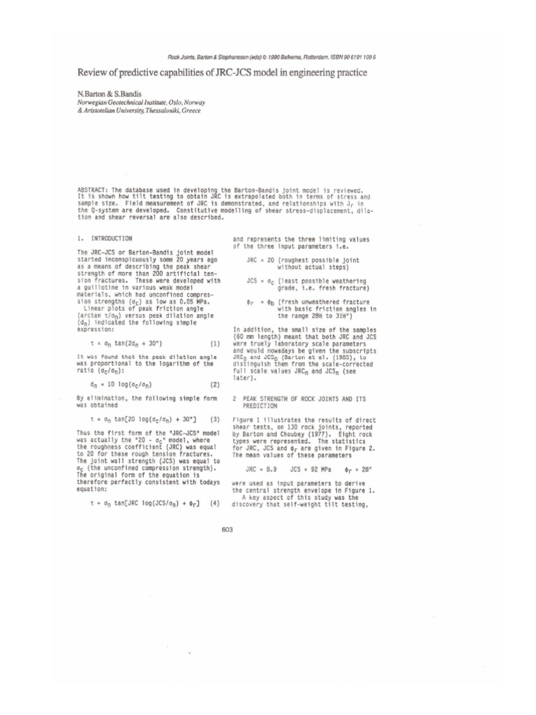 1990 Review Of Predictive Capabilities Of Jrc Jcs Model In
