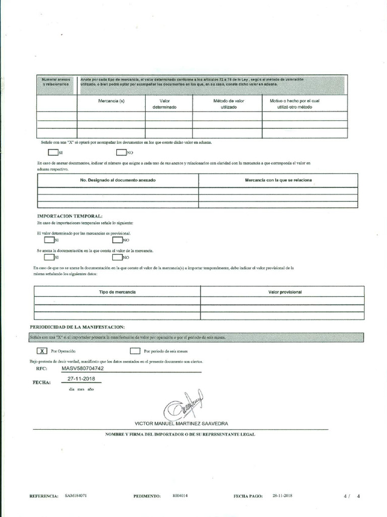 Manifestacion de Valor 3 | PDF