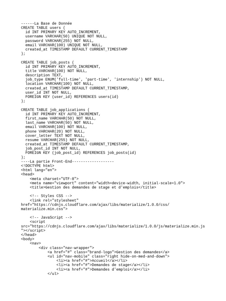 Gestion_stage | PDF | Software Design | Data Model