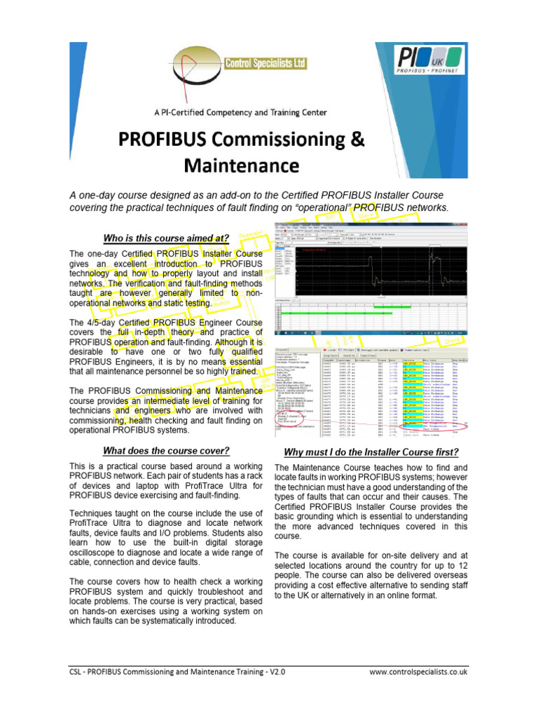 CSL PROFIBUS Commissioning and Maintenance Training V2.0 | PDF | Computing | Engineering