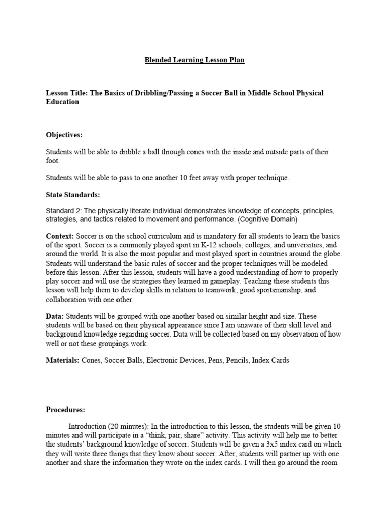 Blended Learning Lesson Plan 1 | Download Free PDF | Association ...