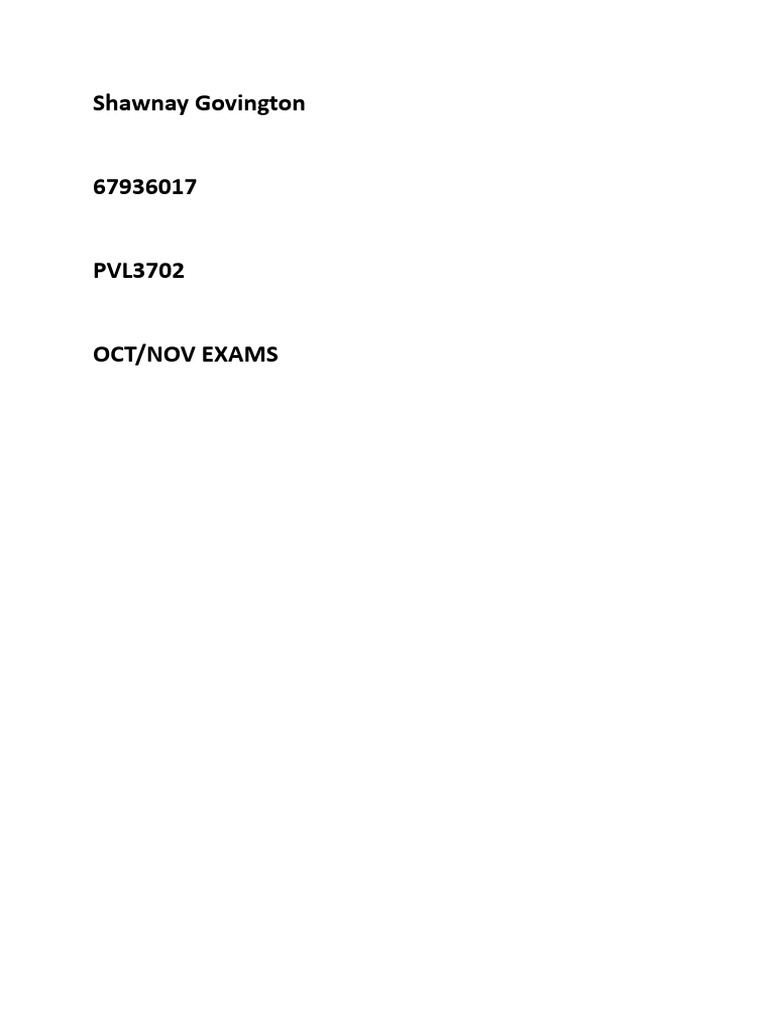 PVL3702 Final Examination With Cover Letters PDF | PDF | Offer And ...