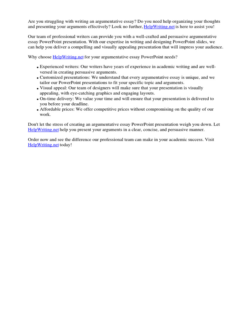 Argumentative Essay Powerpoint | PDF | Essays | Argument