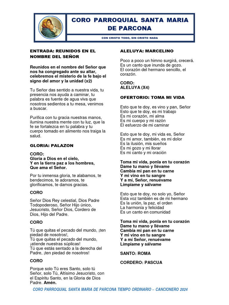 Cancionera de Yauca | PDF | eucaristía | María, madre de Jesús