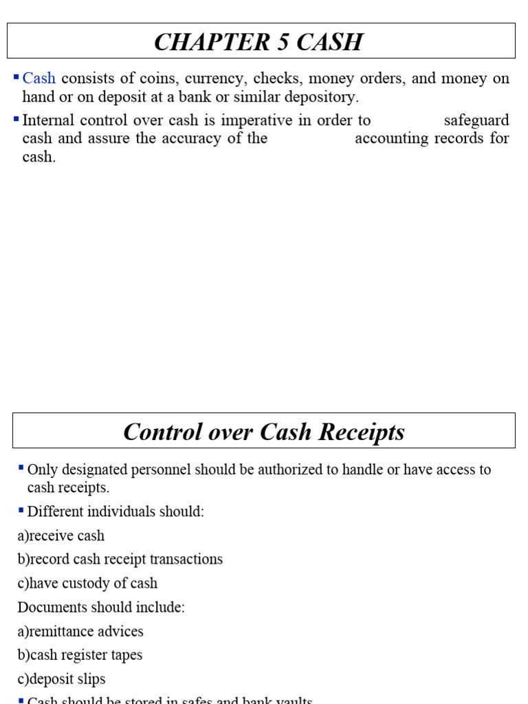 Chapter 5 Cash | PDF | Cheque | Cash