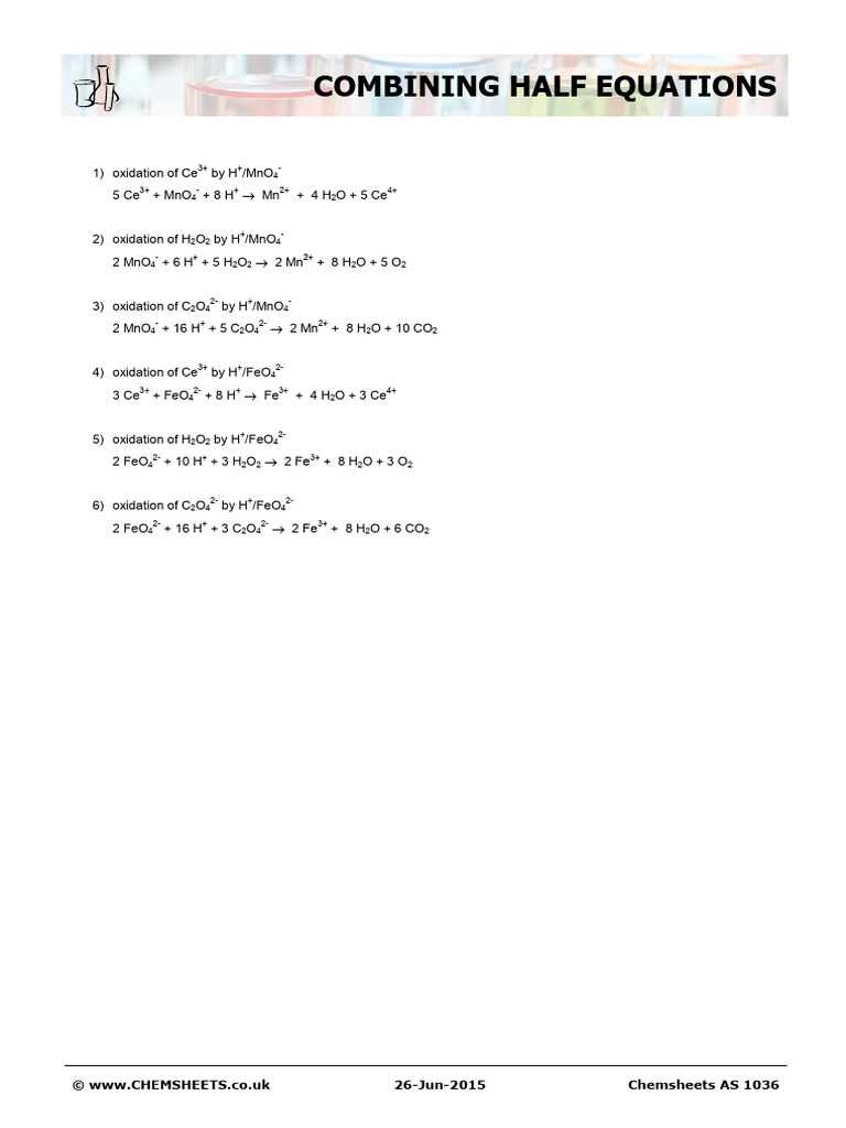 A (Combining Half Equations) ANS Llpi9r | PDF