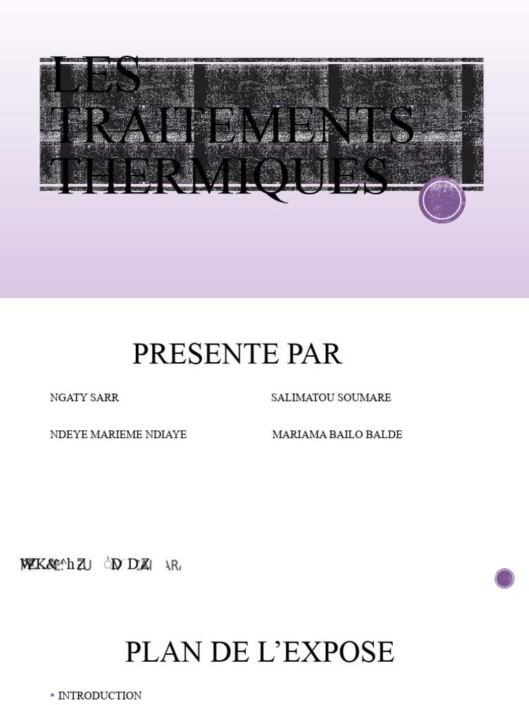 Presentation Des Traitements Thermiques | PDF | Acier | Traitement thermique