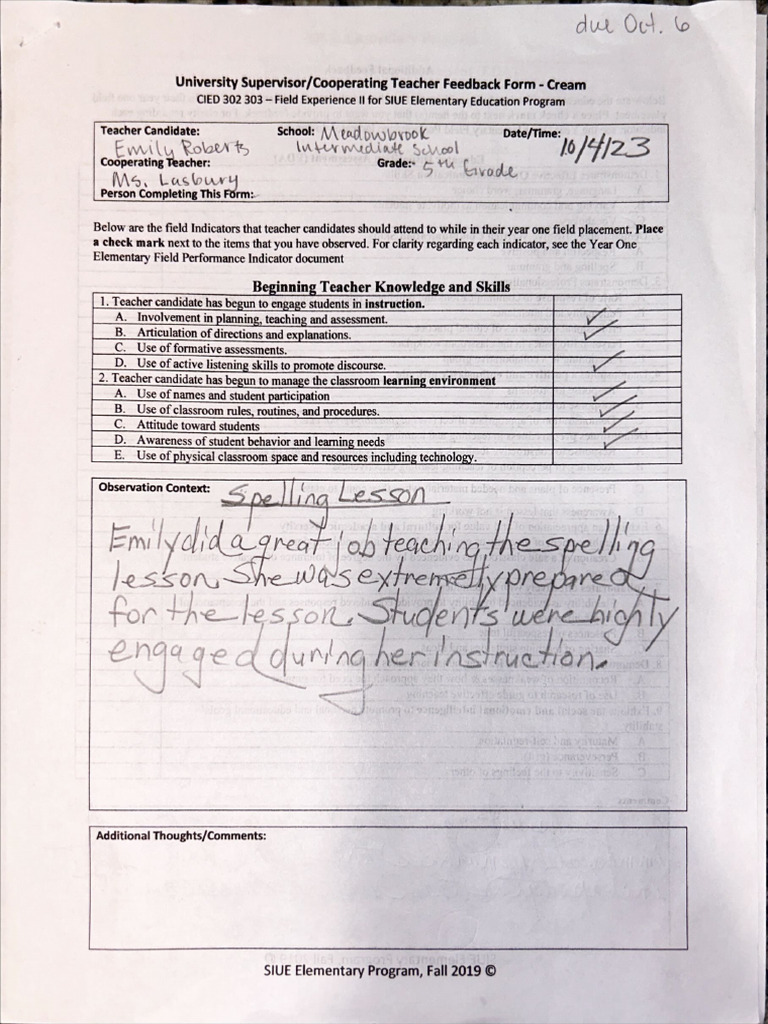 Teacher Feedback Form | PDF
