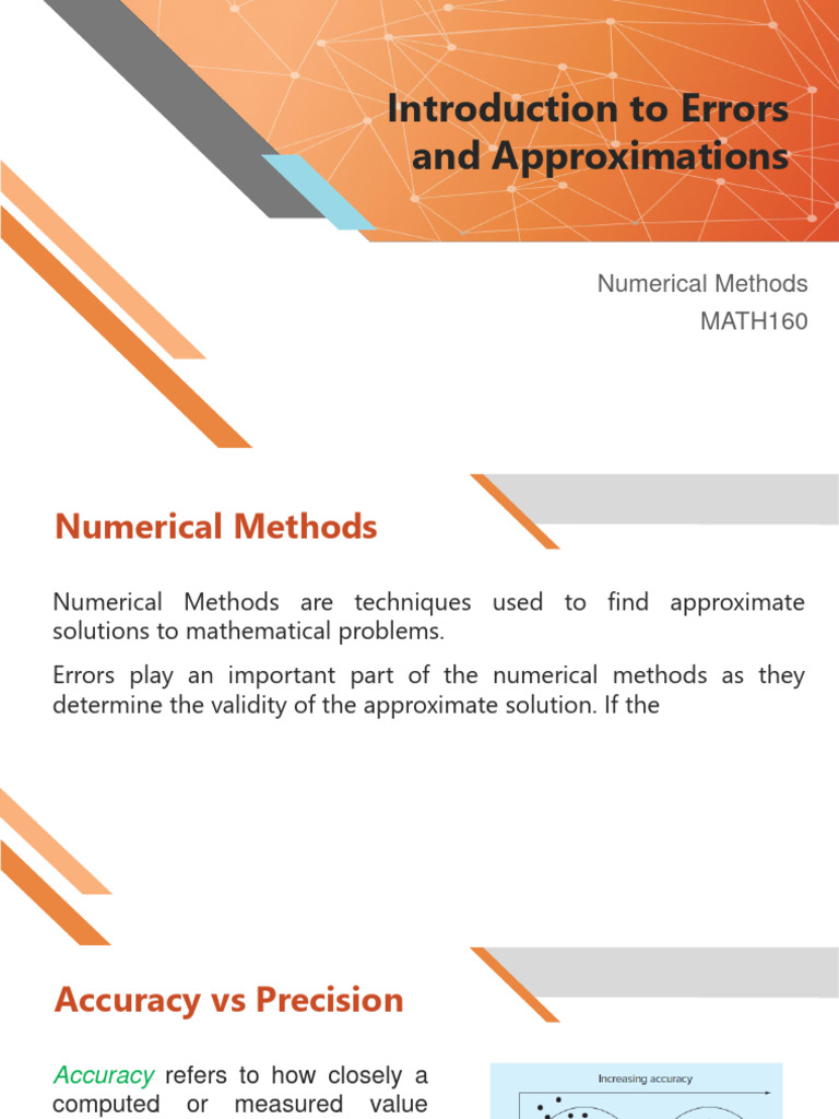 Introduction To Errors and Approximations | PDF | Accuracy And Precision | Numerical Analysis