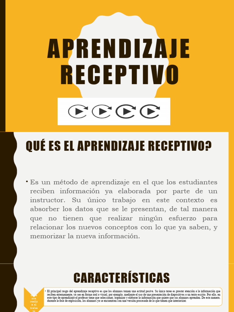 Aprendizaje Receptivo | PDF | Aprendizaje | Maestros