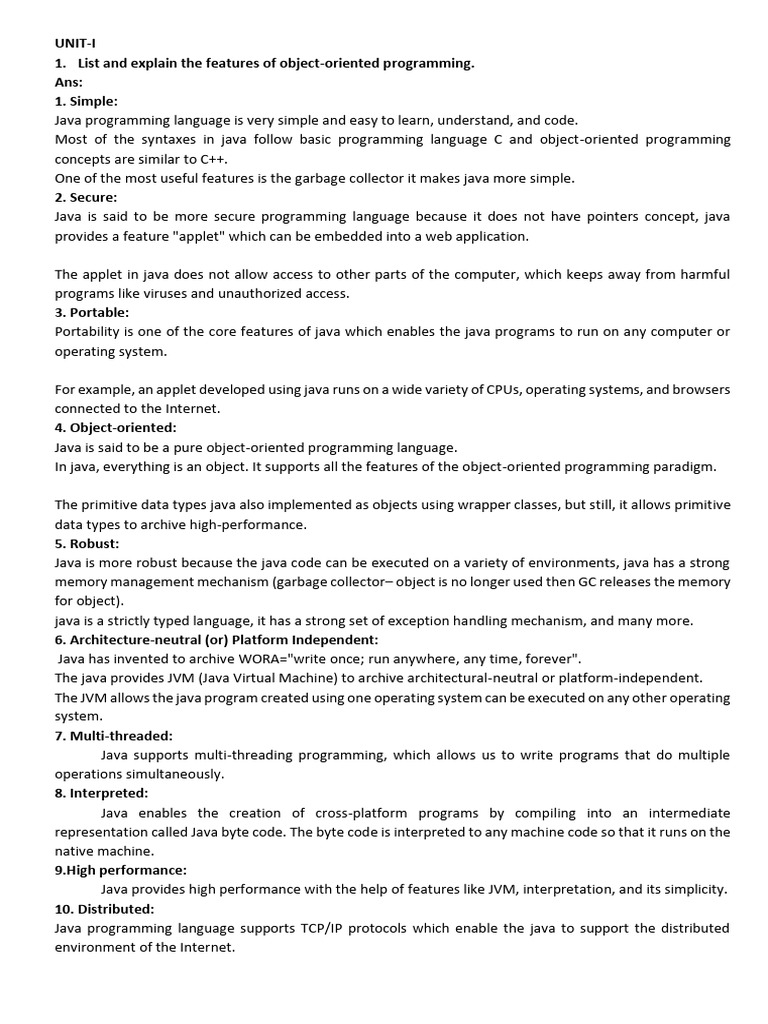 Java Q and A Sem - 220801 - 194348 | PDF | Programming | Constructor ...