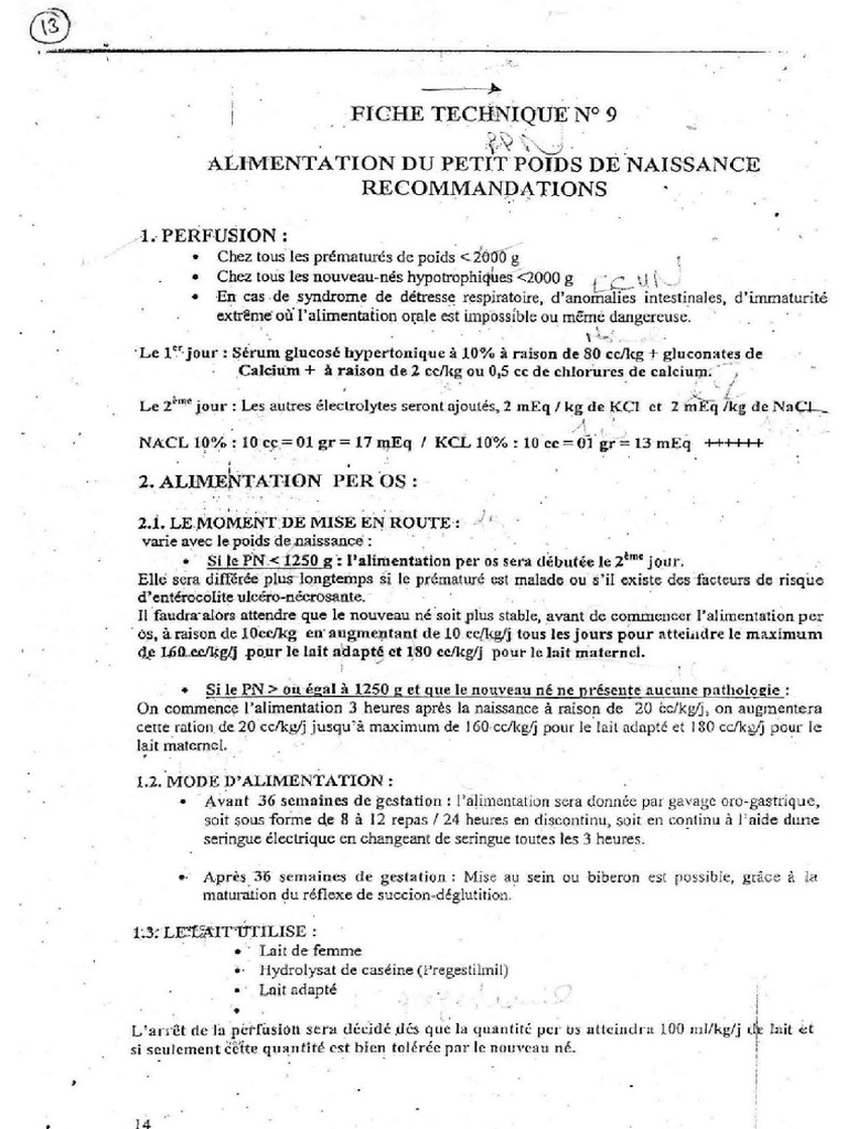 Alimentation Du Prema Et PPDN | PDF