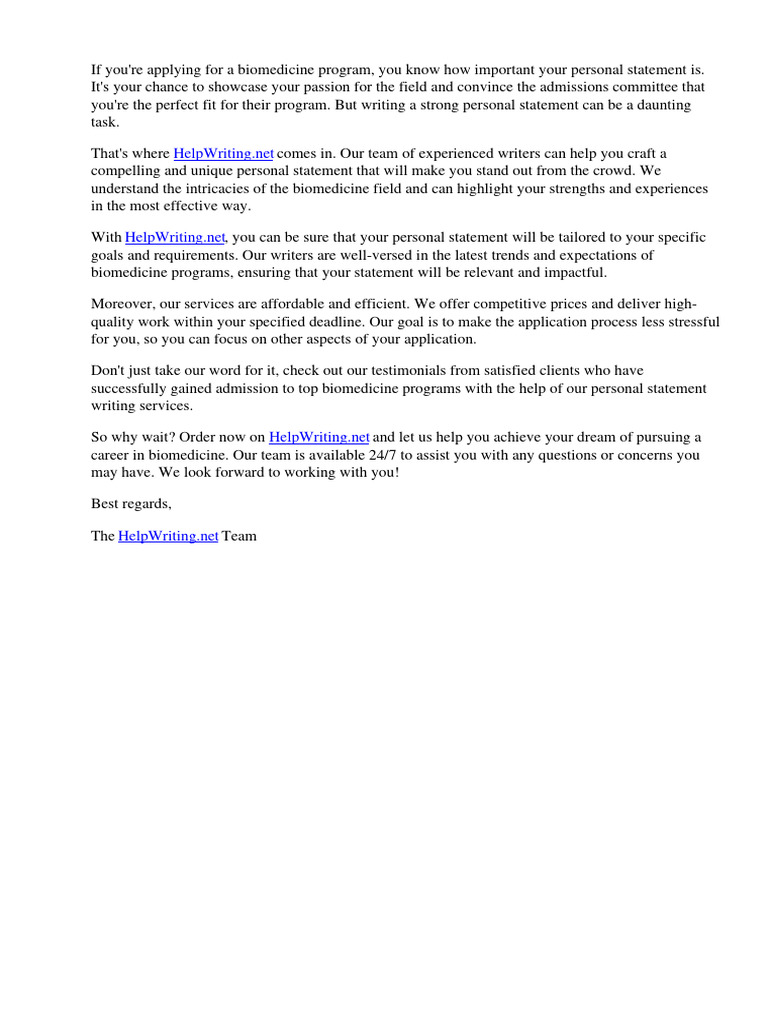 Biomedicine Personal Statement | PDF | Mathematics | Mathematical Analysis