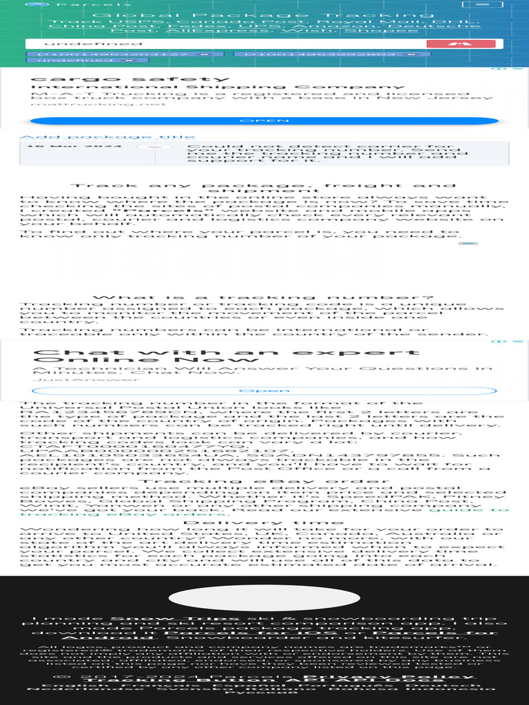 Universal Parcel Tracking - Global Package Tracking | PDF | United ...