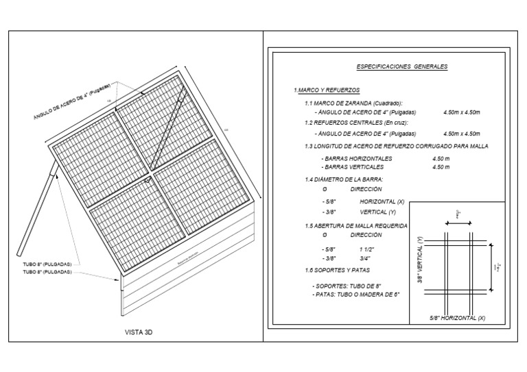 Detalle de Zaranda Estática | PDF