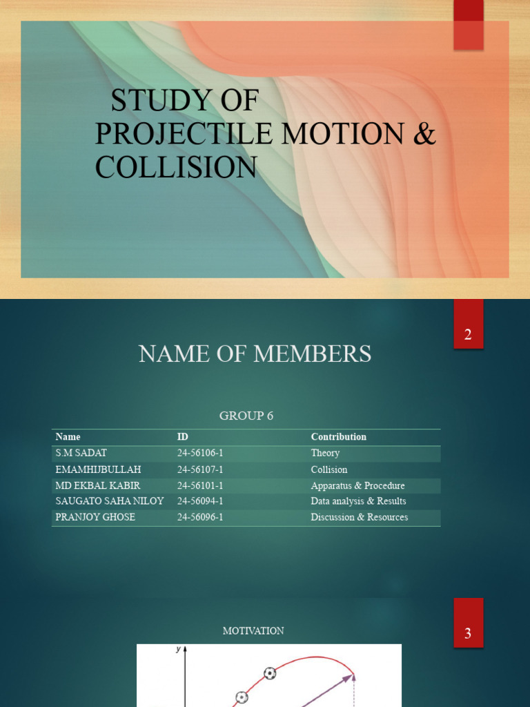 PHY 1 Lab PRESENTATION Study of Motion AIUB | PDF | Momentum | Collision