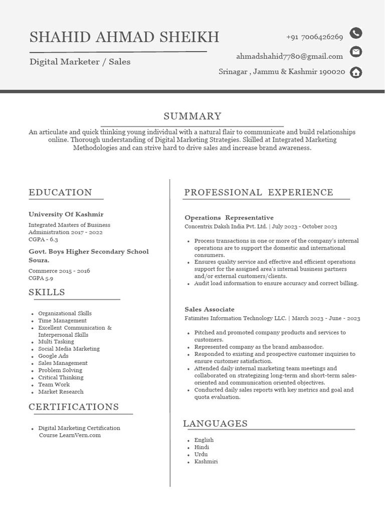 Shahid' Resume | PDF | Digital Marketing | Marketing