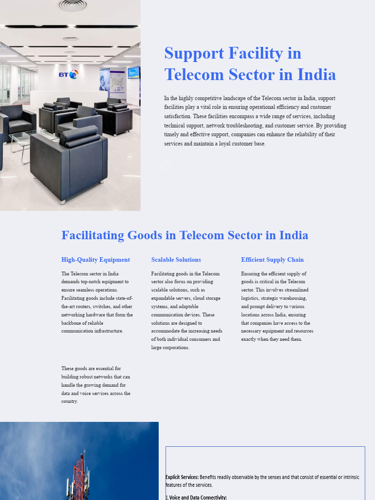Support-Facility-in-Telecom-Sector-in-India | PDF | Computer Network | 4 G