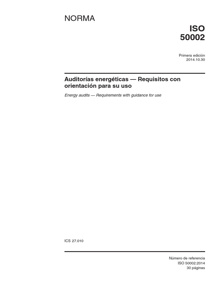2 ISO 50002-2014 - Auditorias Energeticas | PDF | Auditoría | Uso ...