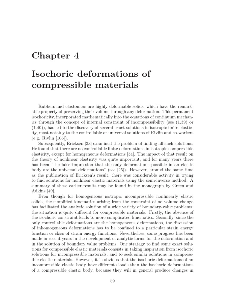 Isochoric Deformations of Compressible Materials | PDF | Elasticity ...