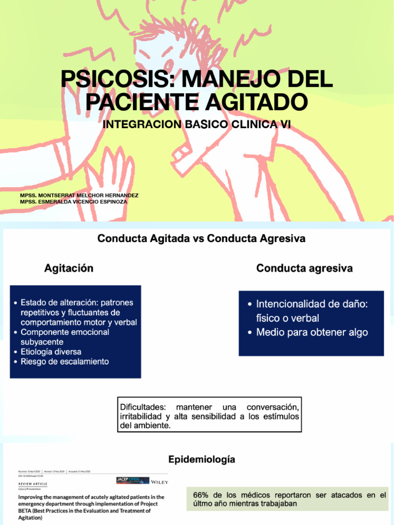 Manejo del Paciente Agitado en Psicosis | PDF | Trastornos cognitivos ...