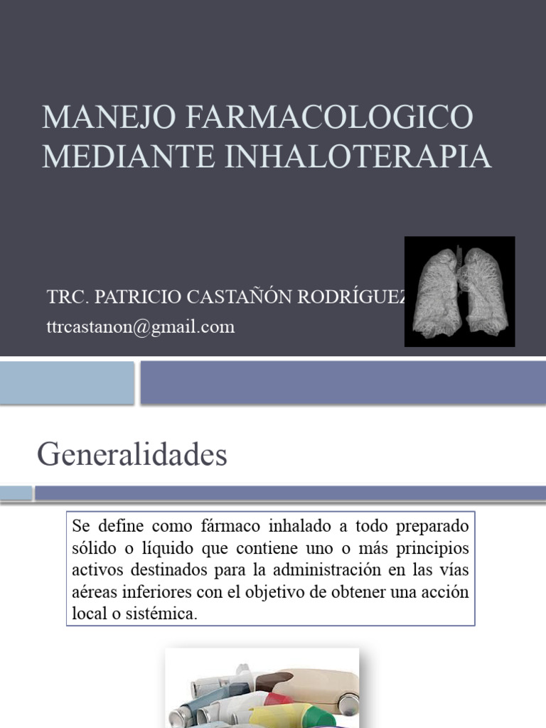 Generalidades de Dispositivos y Fármacos Inhalados | Descargar gratis PDF | Medicamentos con ...