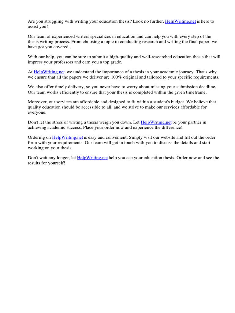 Education Thesis | PDF | Thesis | Essays