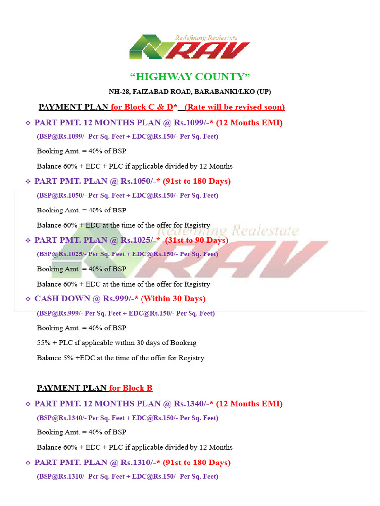 Highway County Payment Plans & Offers | PDF