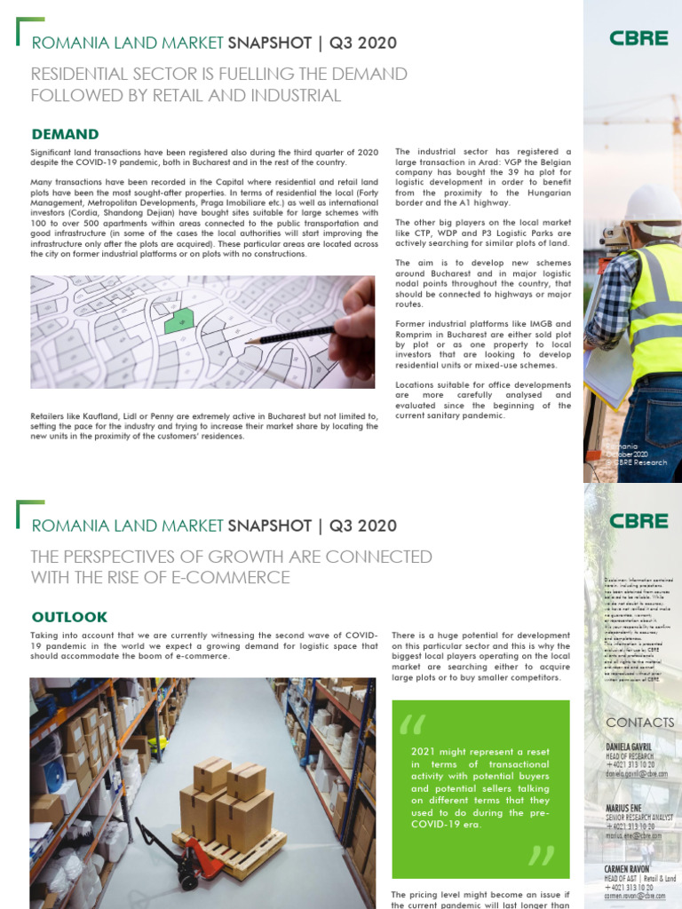 Romania Land Market Trends Q3 2020 | PDF | E Commerce | Marketing