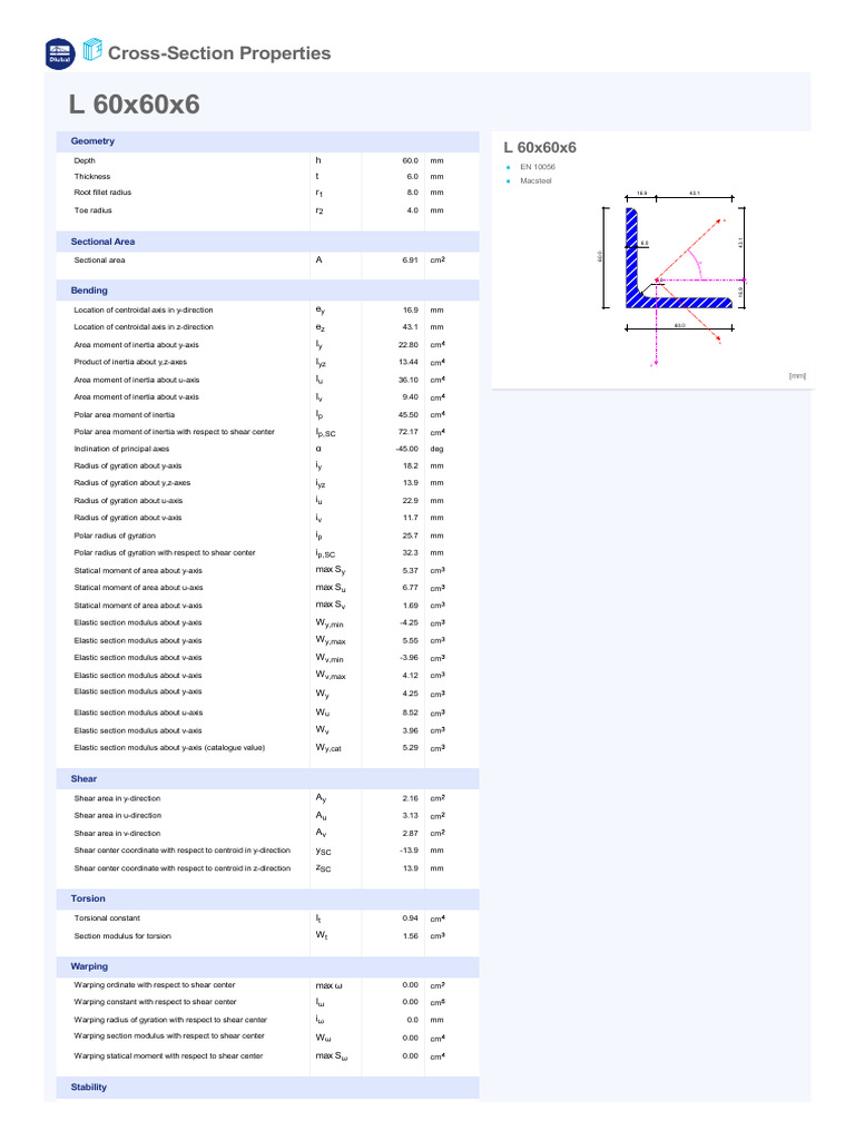 L_60x60x6 | PDF | Mechanics | Mechanical Engineering