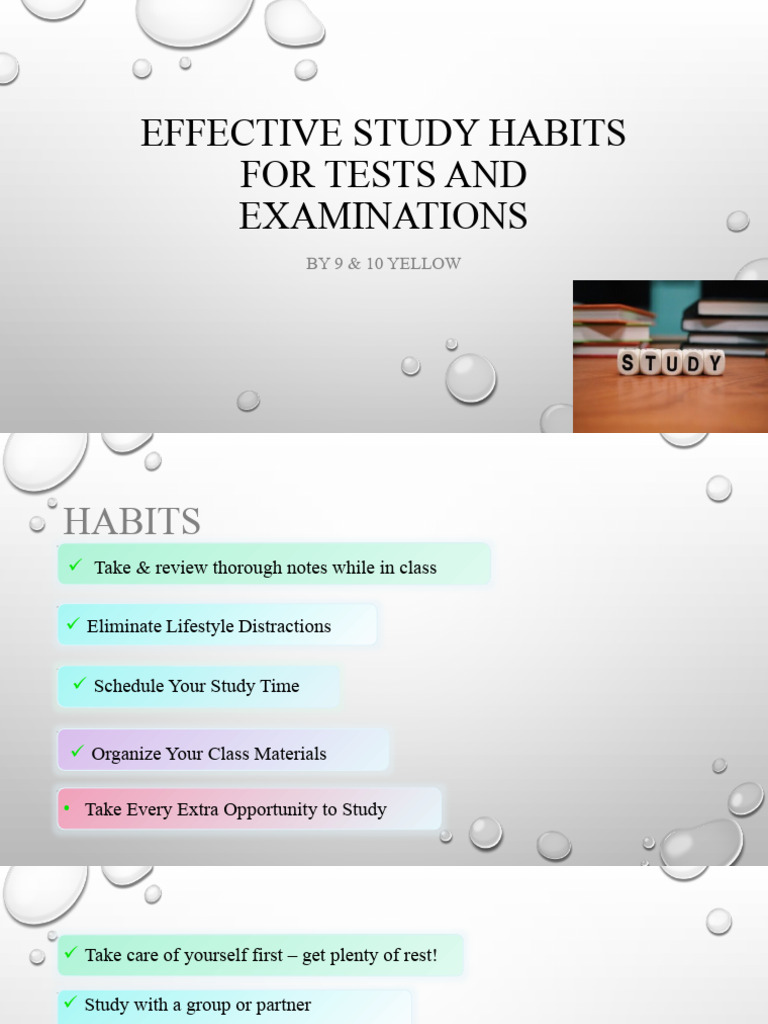 Effective Study Habits For Tests and Examinations | PDF | Wellness