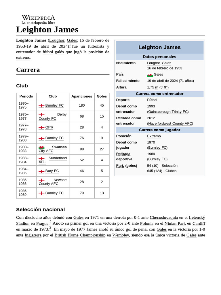 Leighton James | PDF | Gales | Deportes