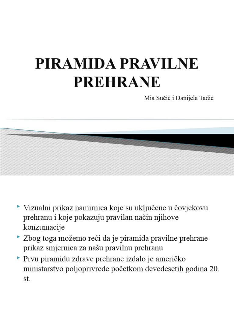 Piramida Pravilne Prehrane | PDF
