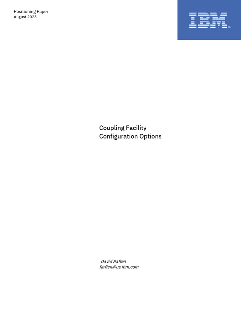 Coupling Facility Configuration Options | PDF | Computing | Computer ...