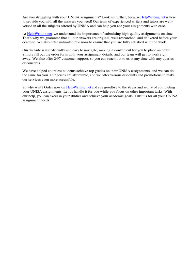 Unisa Assignments Answers | PDF