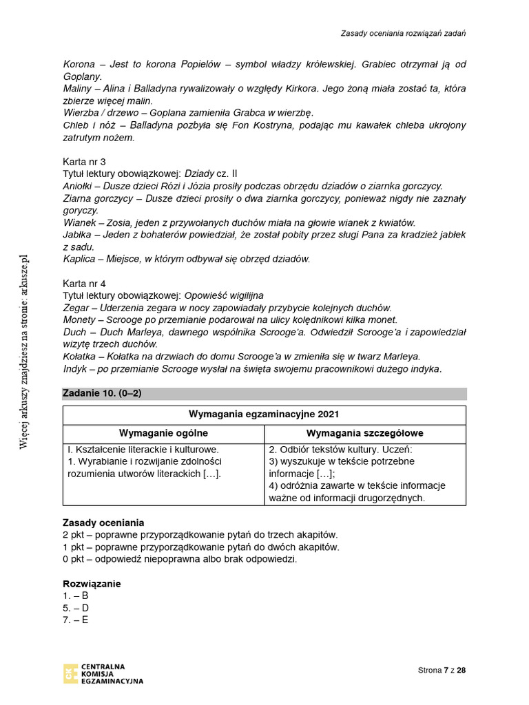 Przyjaciel M - Droėci Odpowiedzi Arkusz CKE 2021 | PDF