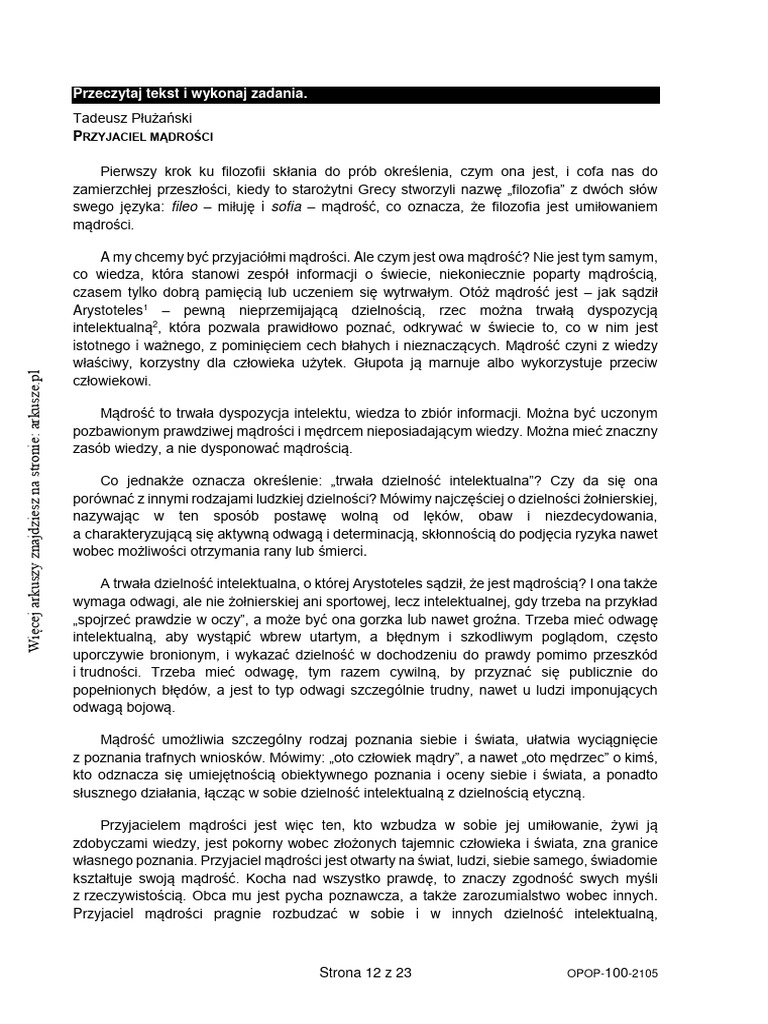 Przyjaciel M - Droėci Arkusz CKE 2021 | PDF