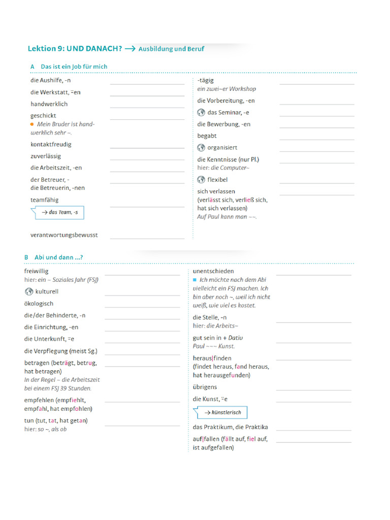 Lektion Lernwortschatz | PDF