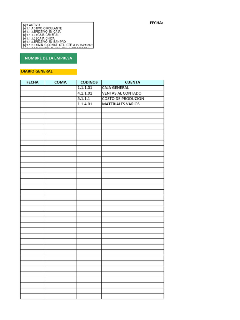 Plantilla de Excel para Contabilidad | Descargar gratis PDF ...