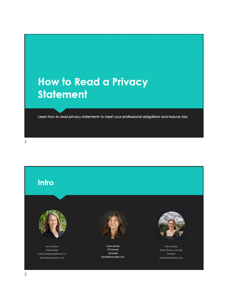 Understanding Privacy Statements for Lawyers | PDF | Confidentiality ...