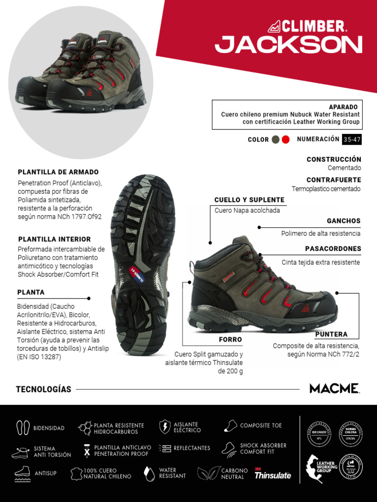 Ficha Tecnica CLIMBER JACKSON | PDF | Sustancias químicas | Química de ...