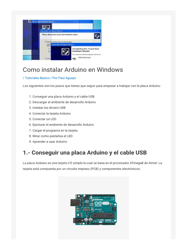 Como Instalar Arduino en Windows Arduino - CL | PDF | Arduino | Placa de circuito impreso